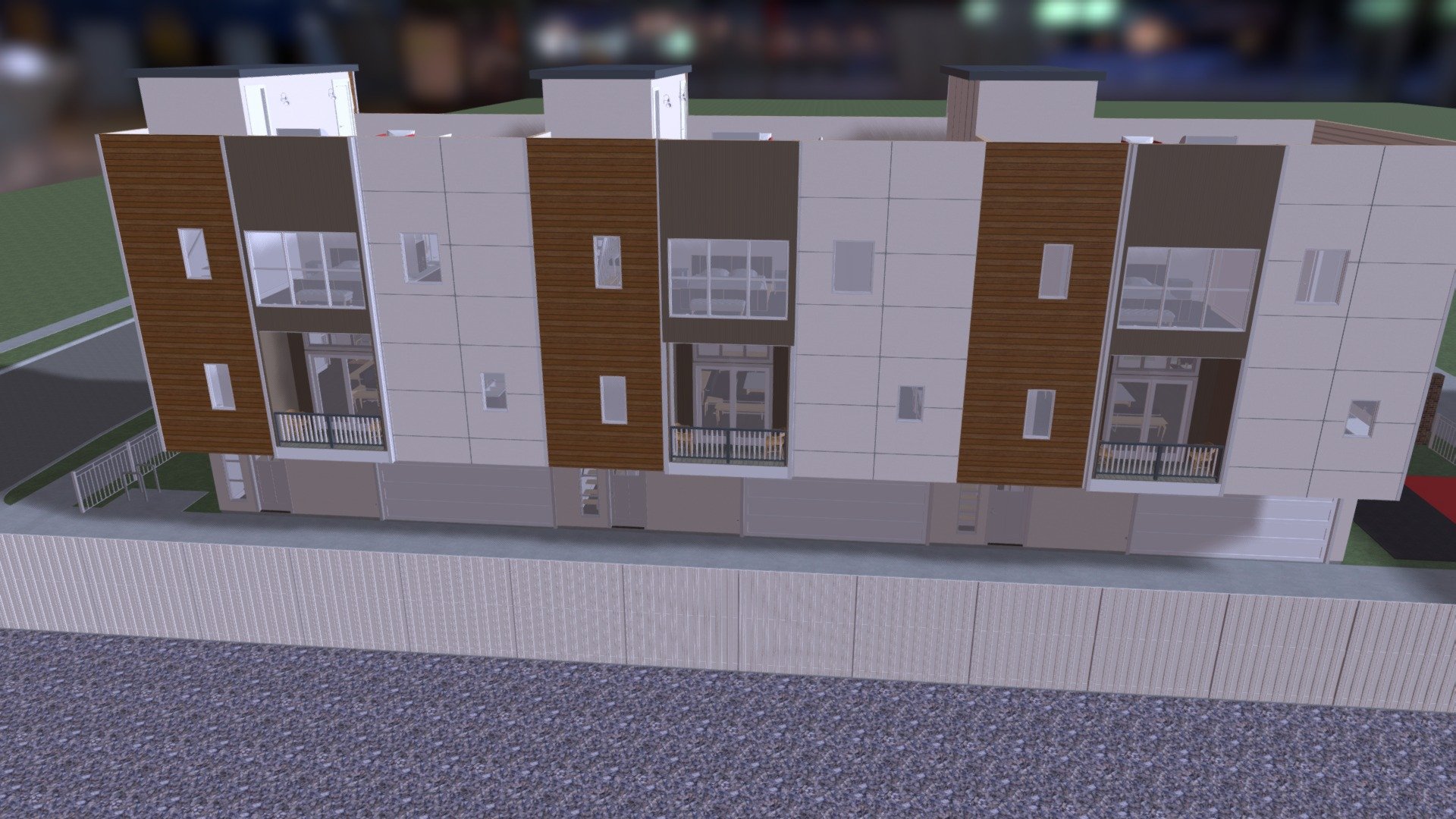 3D MODEL- Townhomes - 3D model by Thedrafterguy [4bb01fe] - Sketchfab
