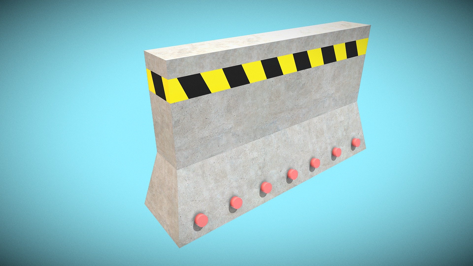 Low Poly Concrete Barrier - Download Free 3D model by Designed By ...