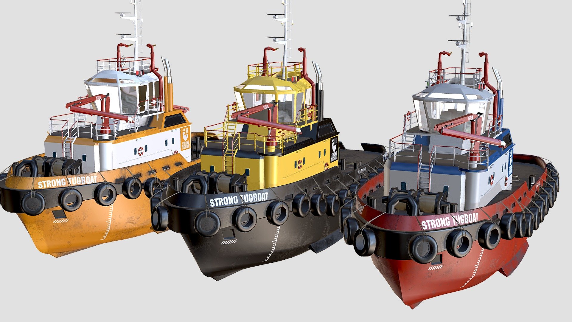 Tugboat Pack lowpoly 3d model - Buy Royalty Free 3D model by IgYerm ...
