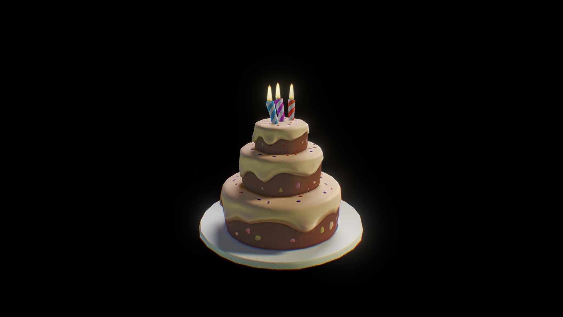 Birthday Cake - 3D model by wonzh [4bbb379] - Sketchfab