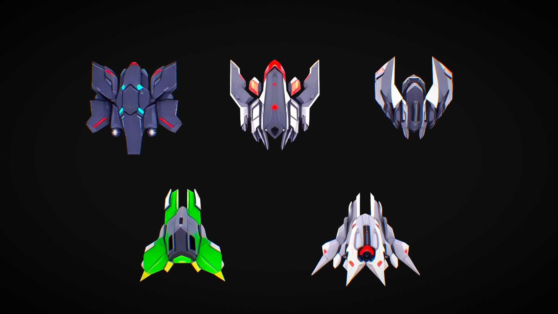 5 SpaceShips Set - Buy Royalty Free 3D model by jasoncroukamp [4bbd181] - Sketchfab Store
