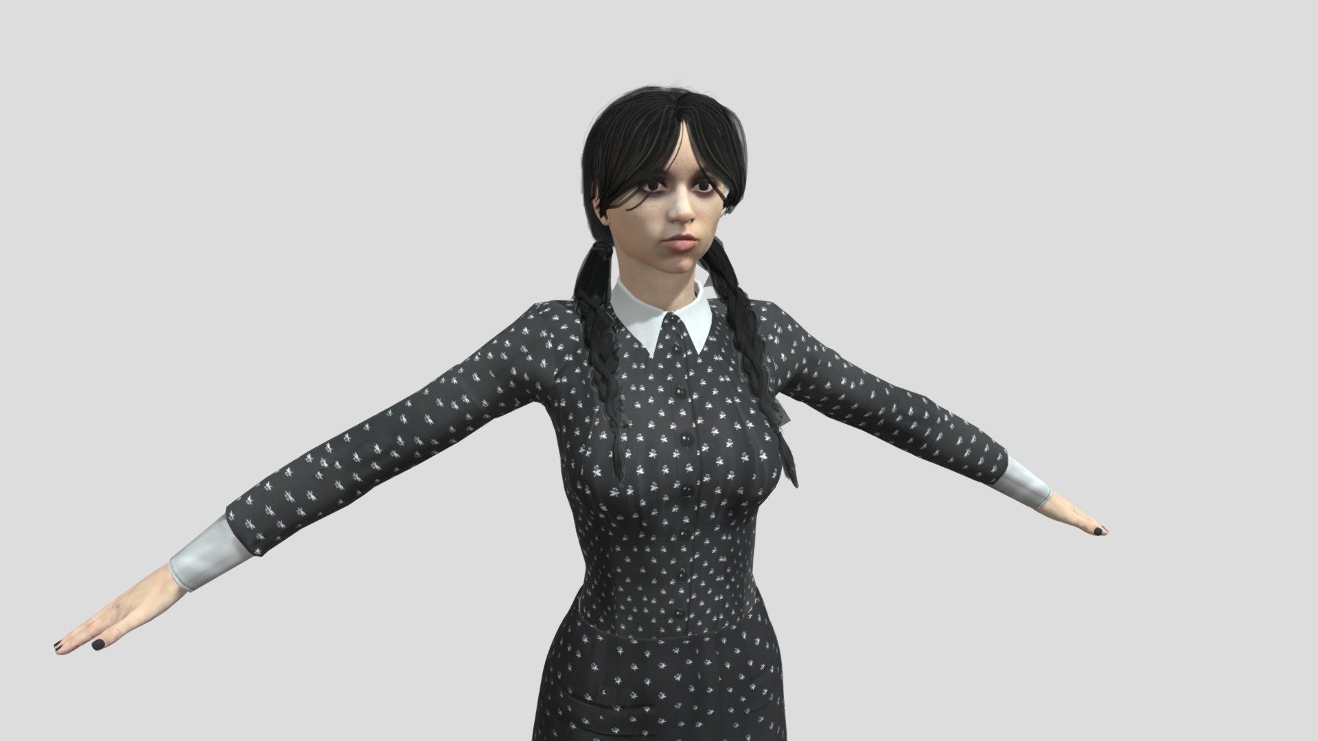 Wednesday Addams rigged - 3D model by 3drinker_IG [4bc6573] - Sketchfab