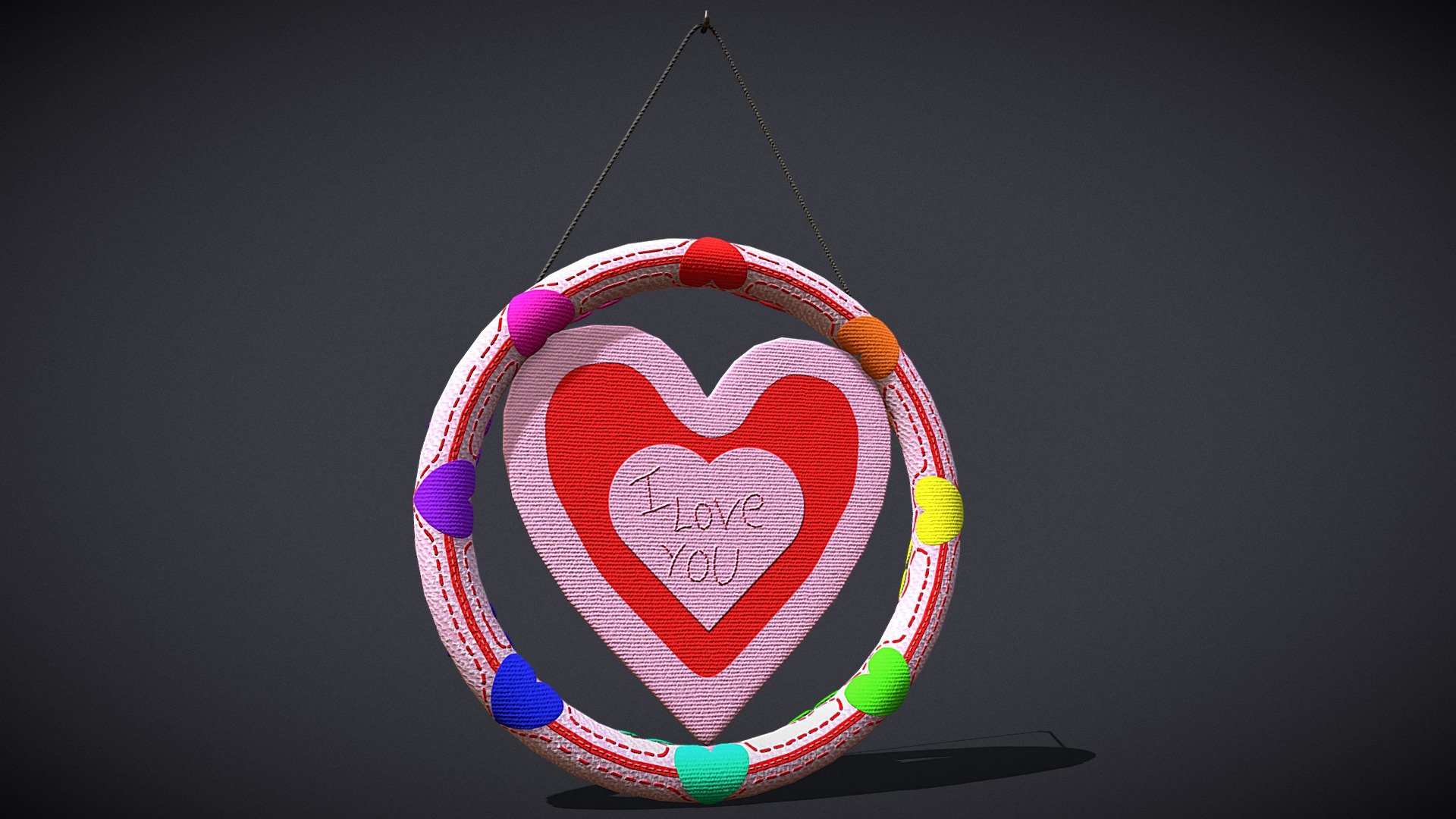Valentines Hanging Heart - Buy Royalty Free 3D model by ...