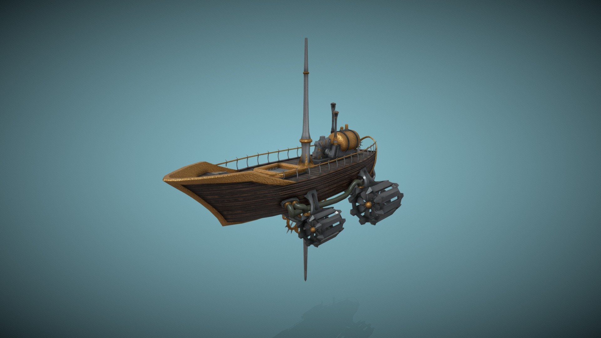 Floating steam ship - Download Free 3D model by Caledhril (@caledhril ...