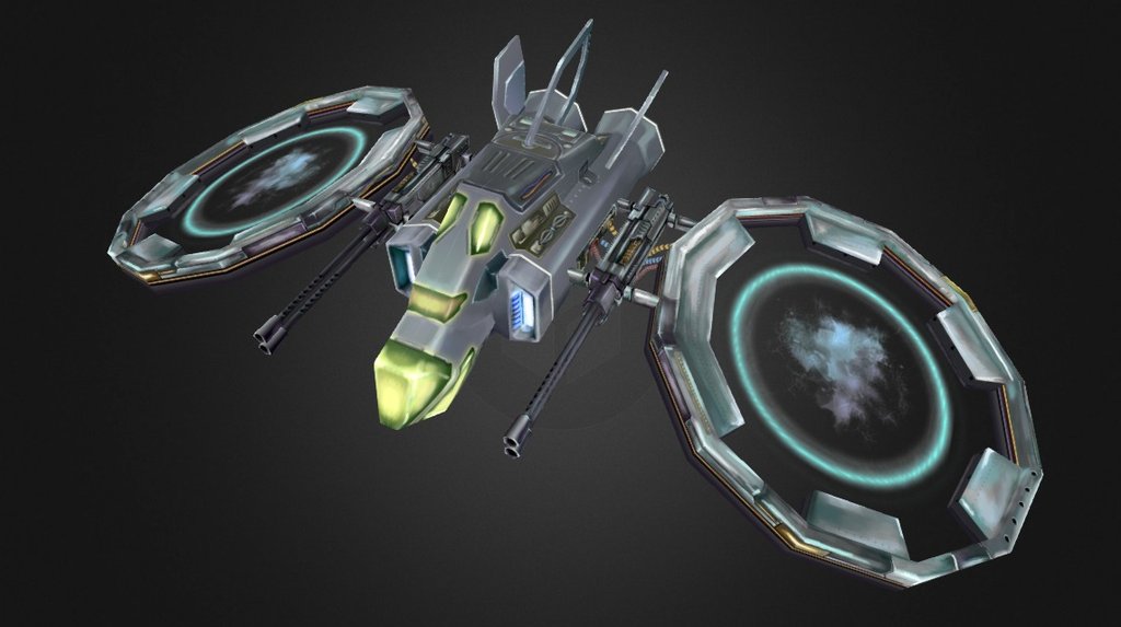 Lowpoly Spaceship Handpainted - 3D model by the Georgeous ...