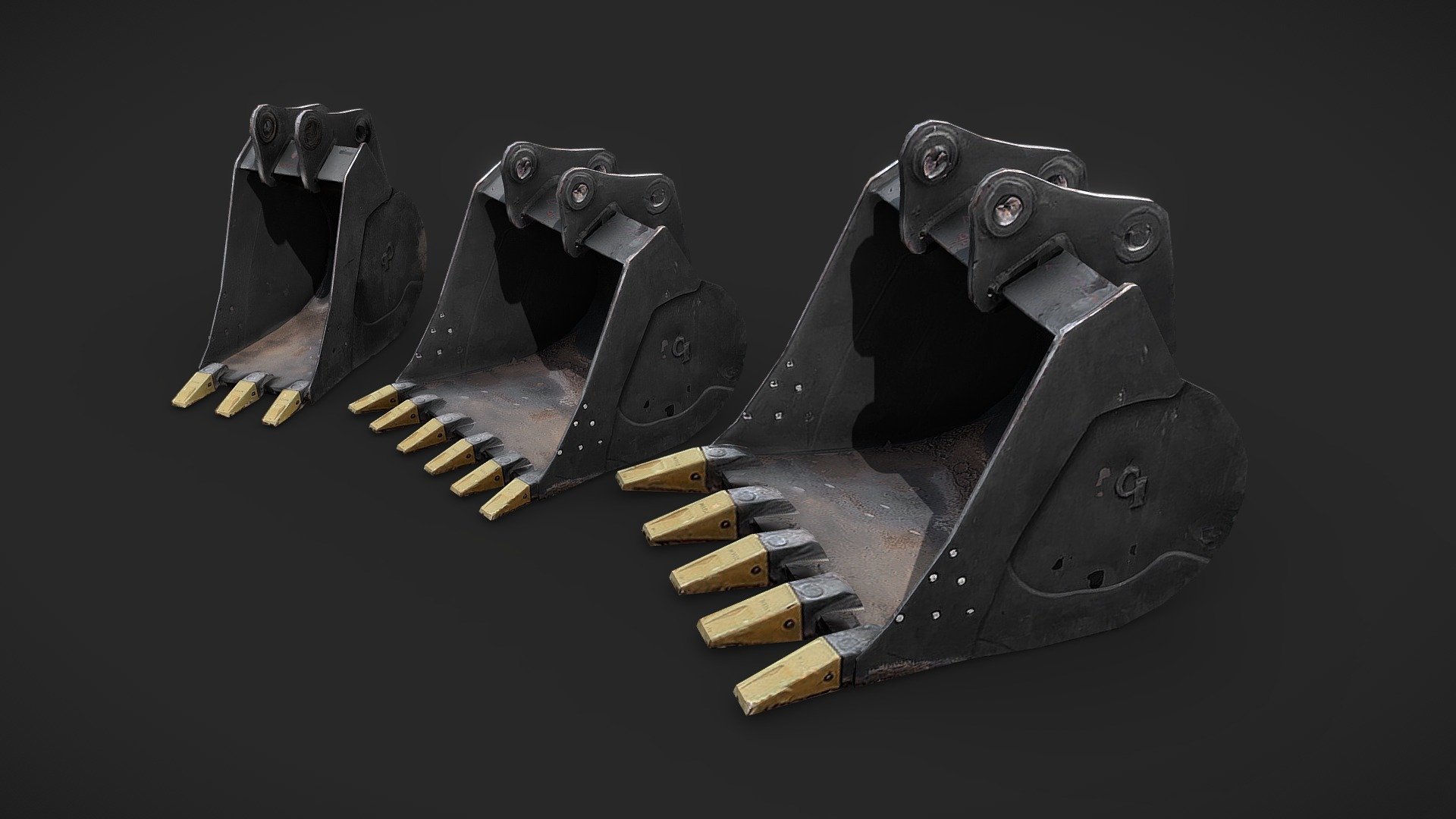 Excavator Bucket Pack - 3D model by bertanbaday [4bd6647] - Sketchfab