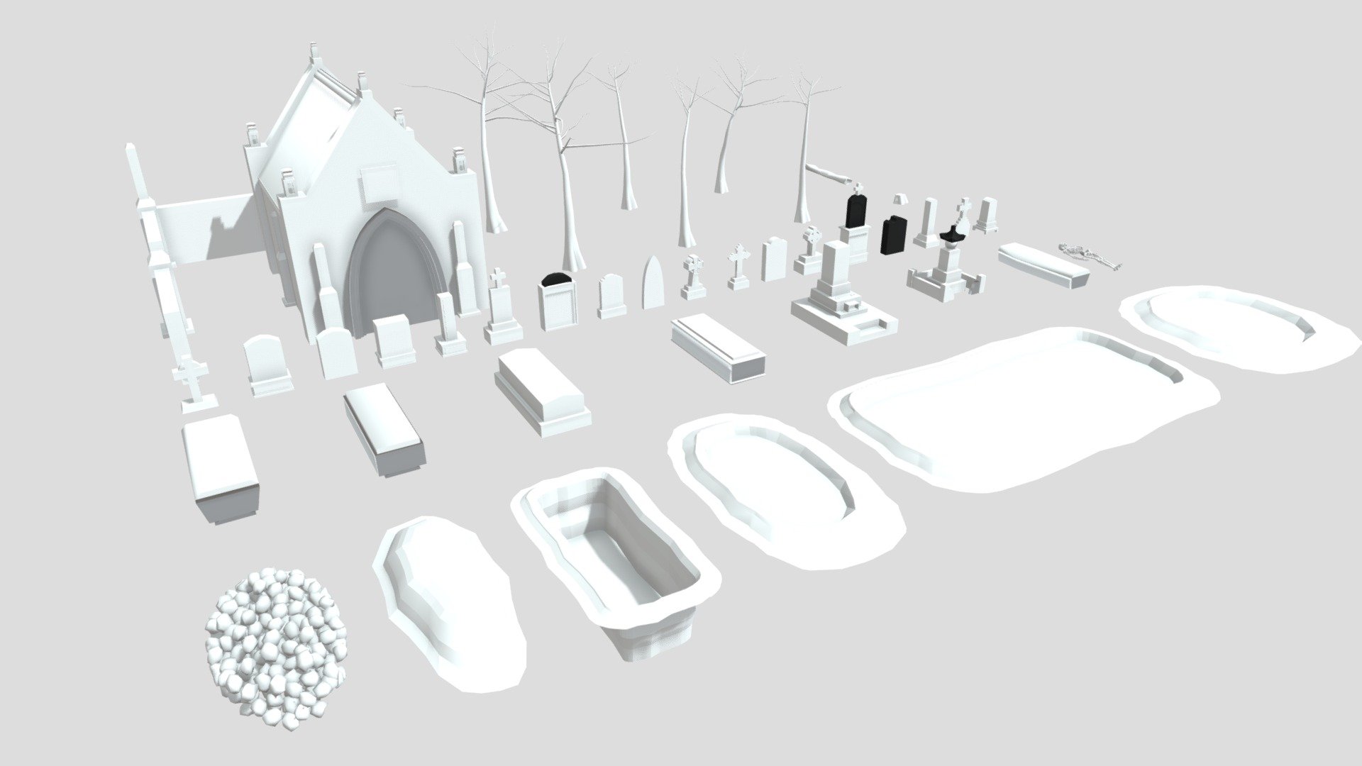 43 Low Poly Cemetery Collection - 3D model by kopofx [4bd9c8d] - Sketchfab