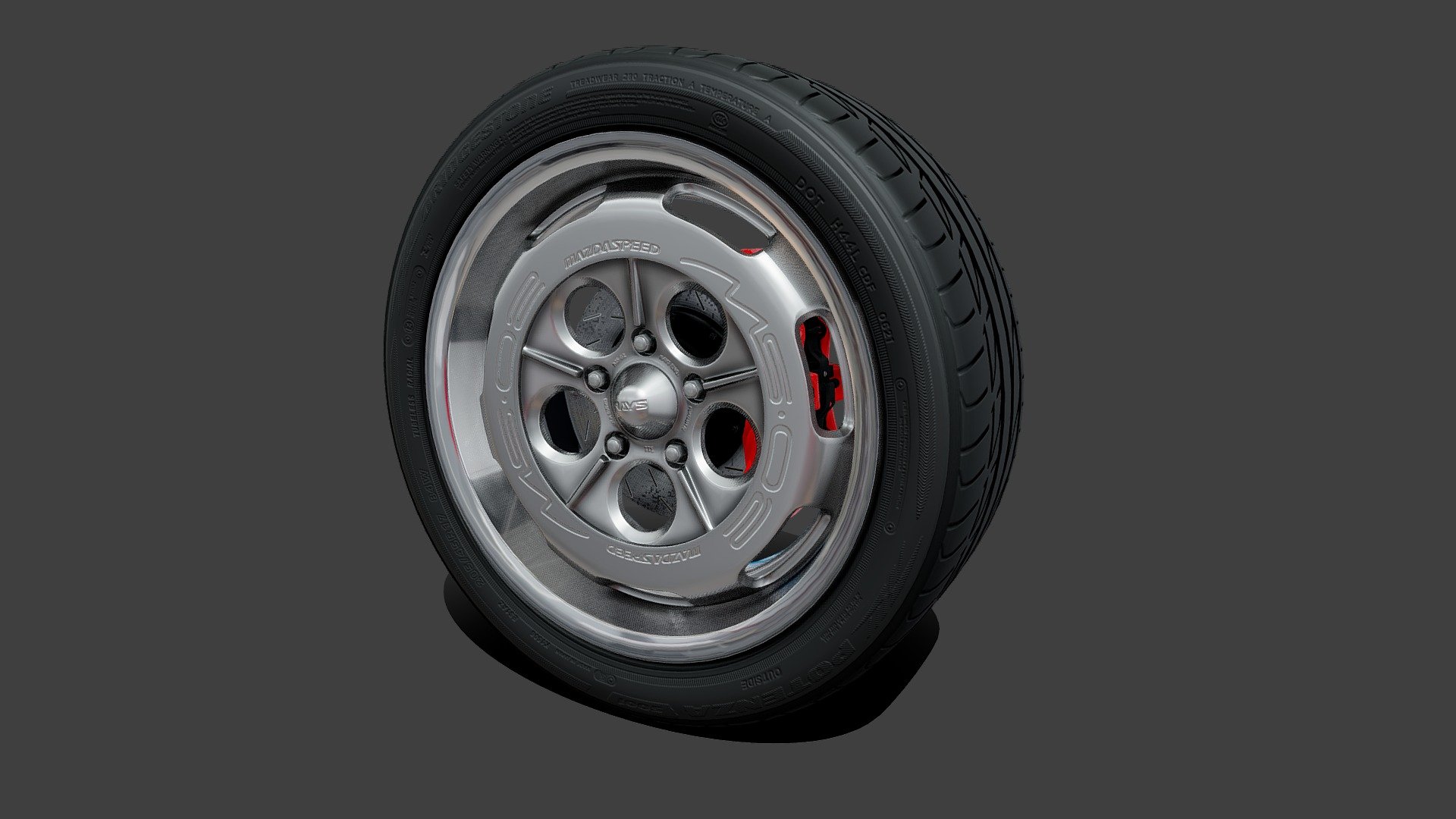 Mazda MS·02 Wheel / Rim & Bridgestone Potenza - Buy Royalty Free 3D ...