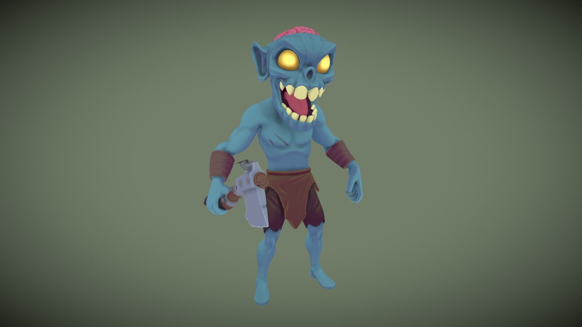 zombie with axe - 3D model by mnevezett [4bedf97] - Sketchfab