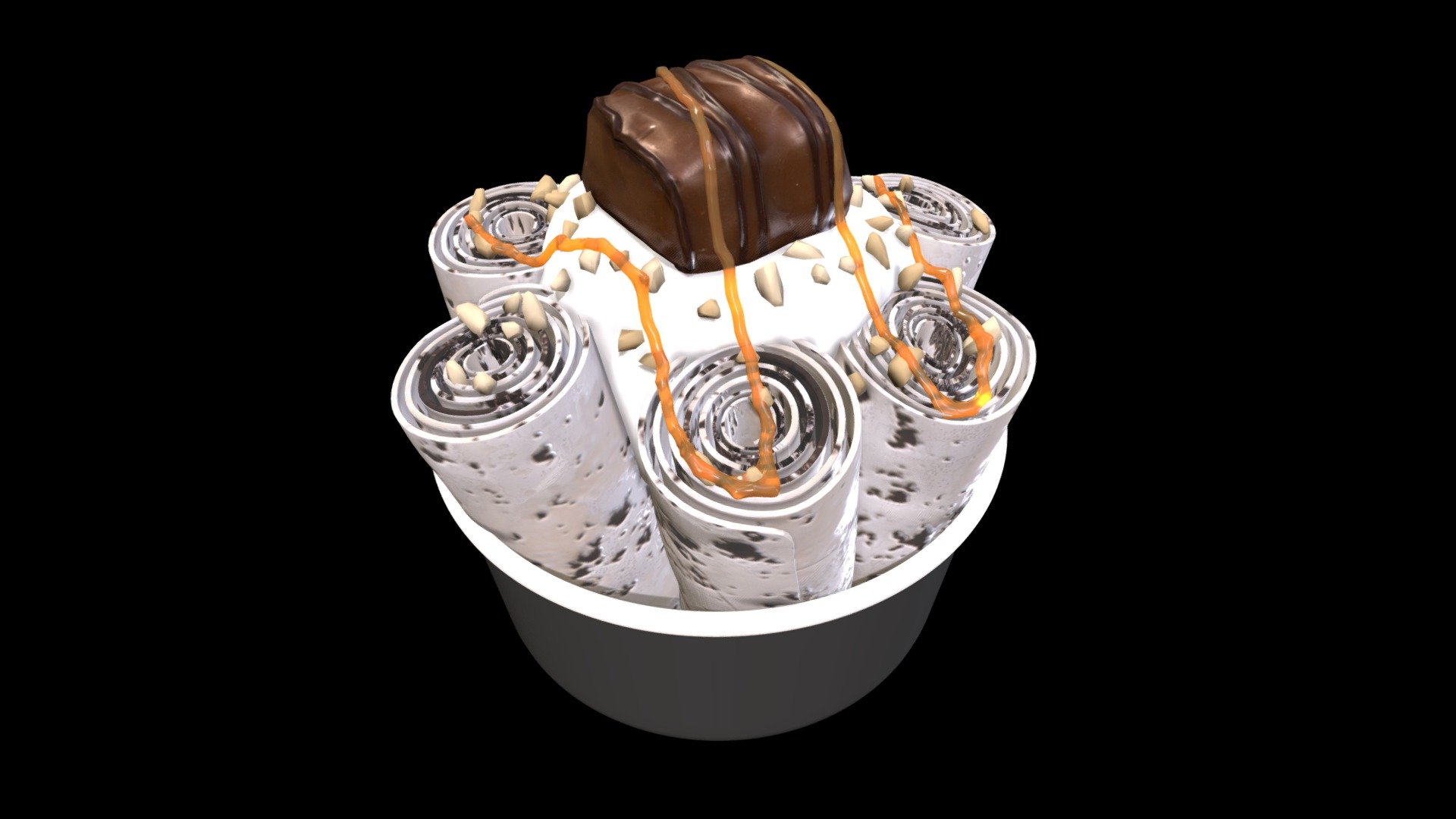 Icecream Roll (Fried Ice) 3D Model - Buy Royalty Free 3D model by John ...