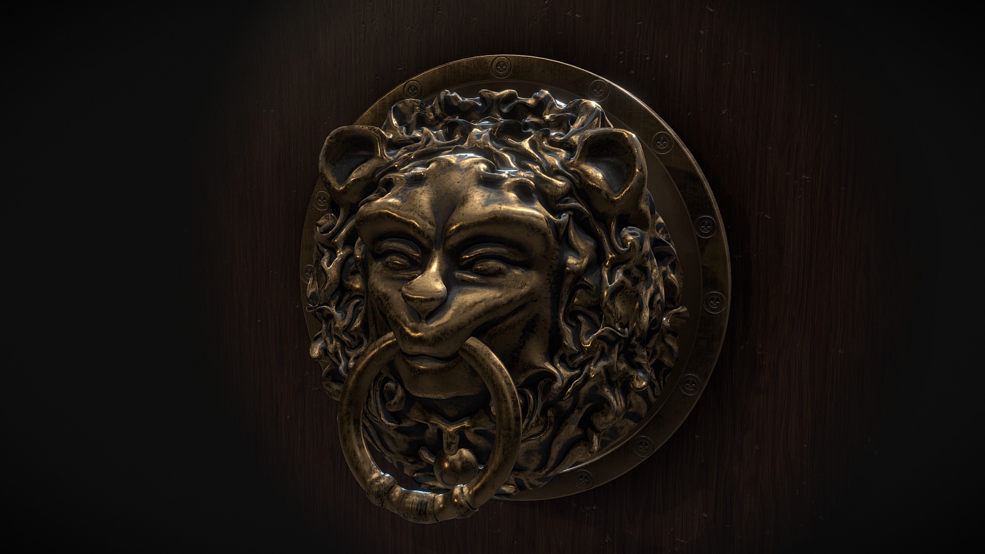 Lion Door Knocker - 3D model by Paola Antunes (@paola_antunes) [4bf9d40 ...