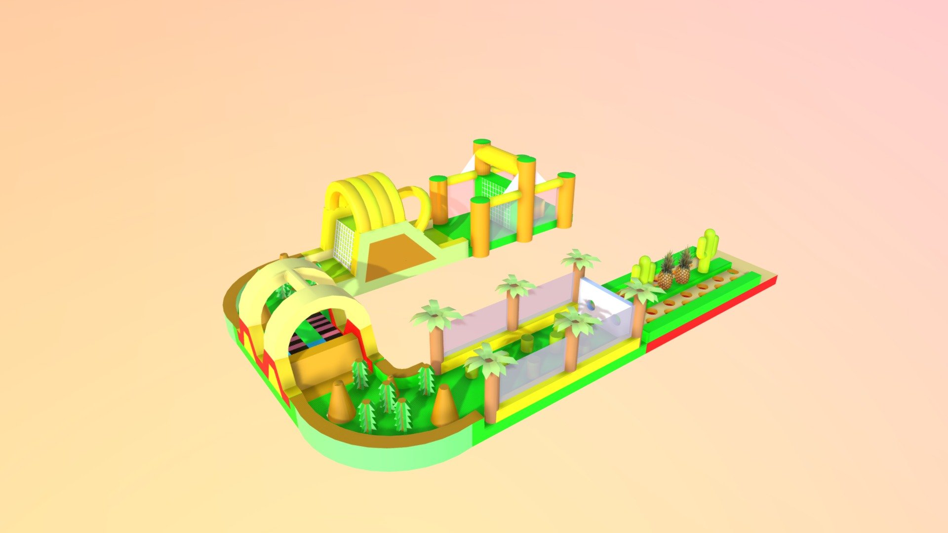 Mega Jungle Stormbaan 50m - 3D model by Jump Rental (@Jumprental ...