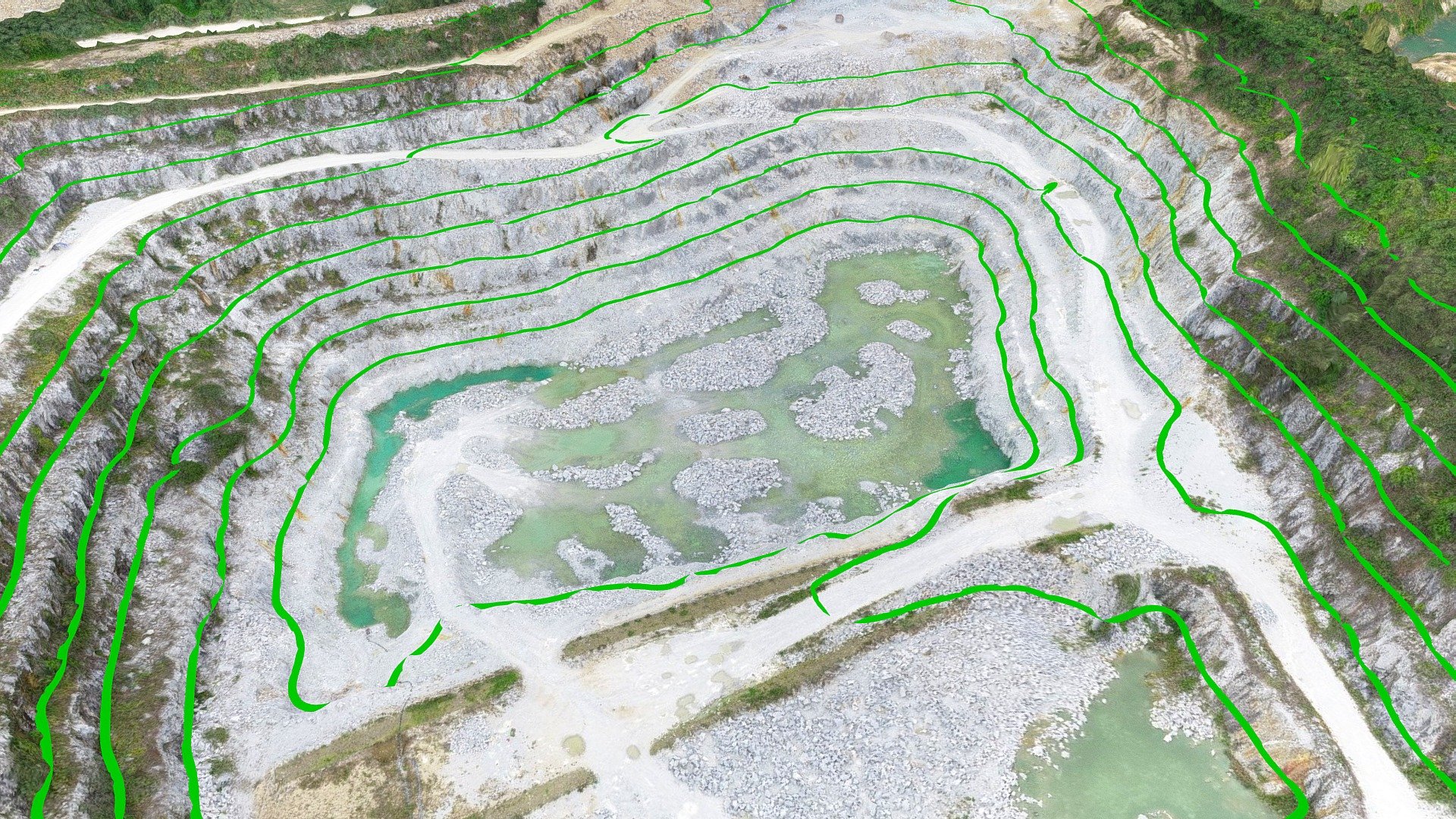 3D Mine Topography with 3D Contour - 3D model by aec_mbi_thailand ...