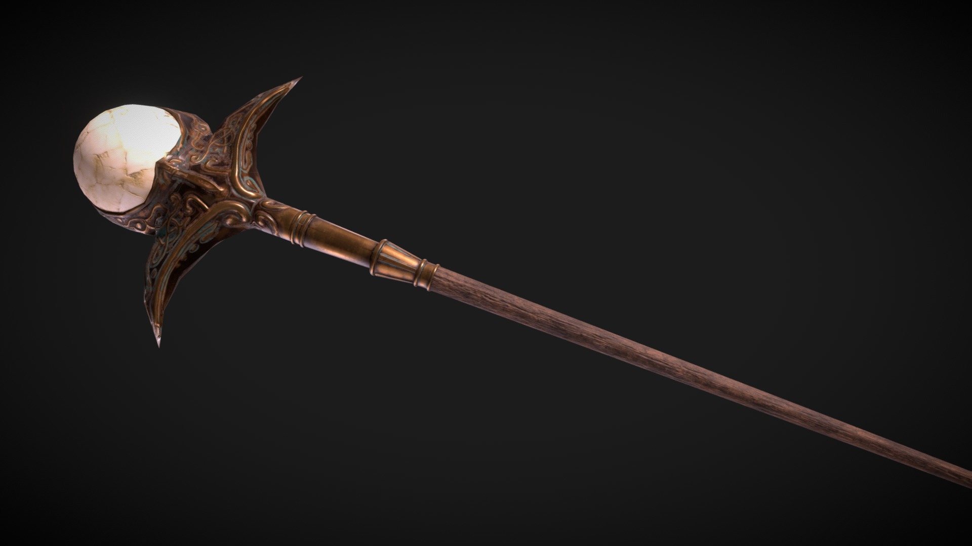 Mages Staff Textured - 3D model by RyanJMiller [4c0084e] - Sketchfab