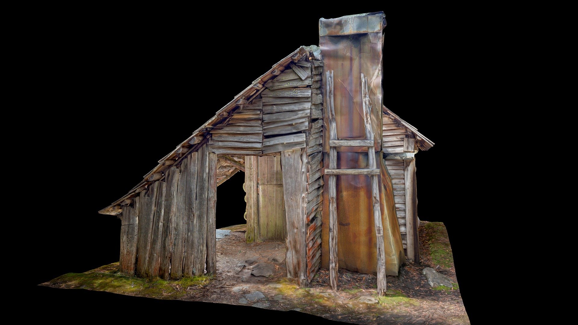 Lake Meston Hut with interior - 3D model by PeterPWS [4c05060] - Sketchfab