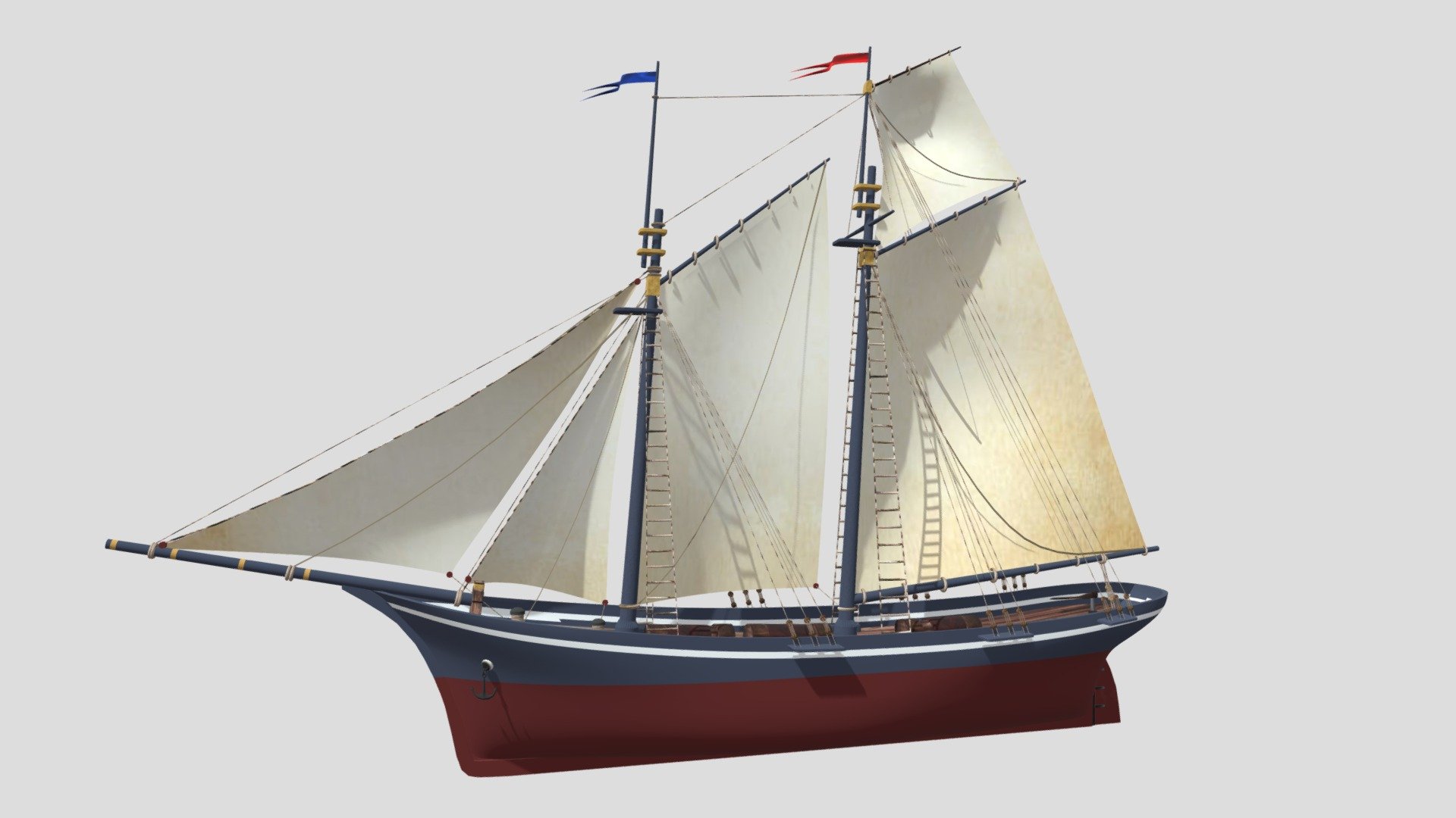 Merchant Schooner B - Download Free 3D model by gogiart (@agt14032013 ...