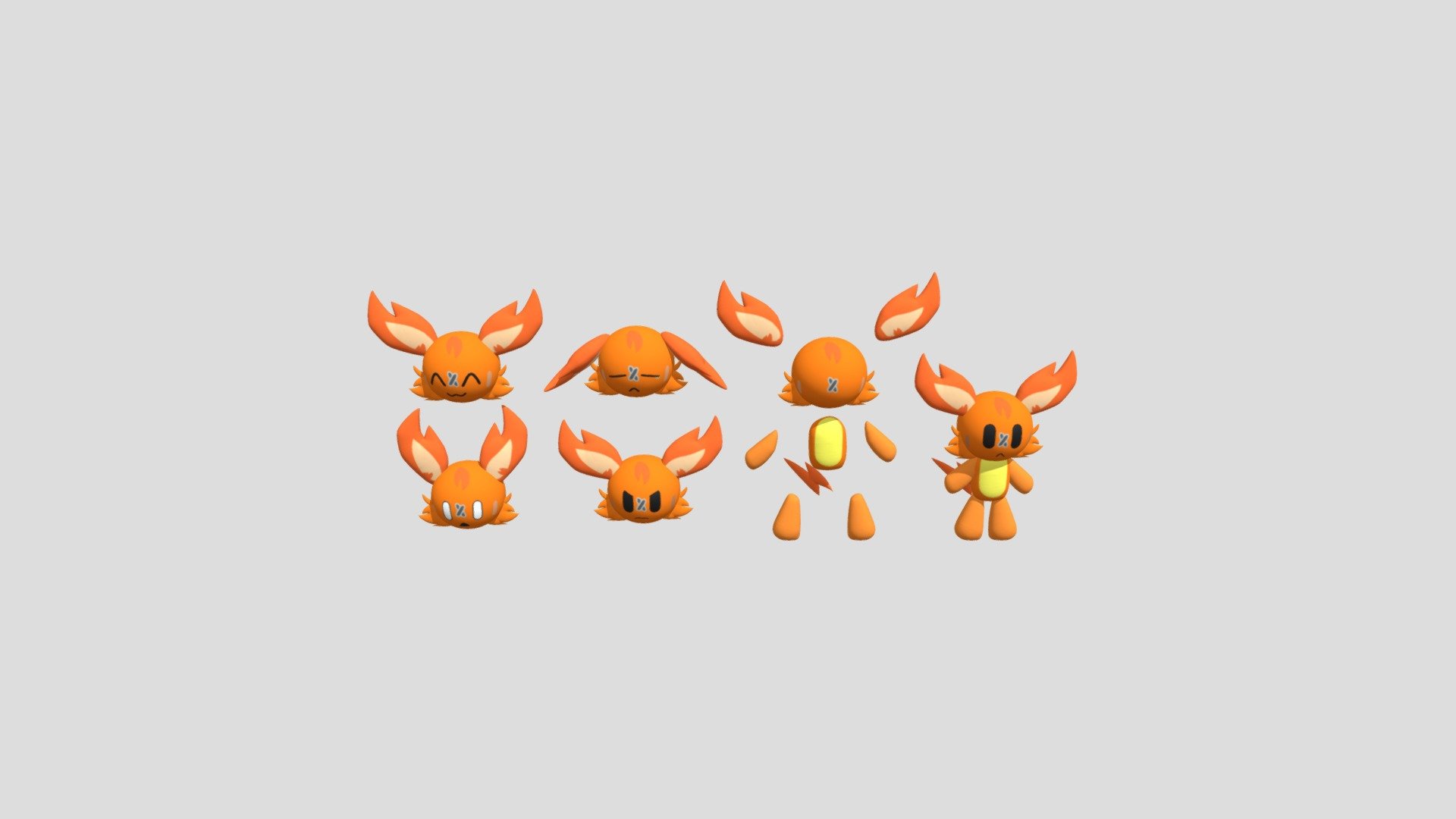 Copper (seperate parts and face expressions) - Download Free 3D model ...