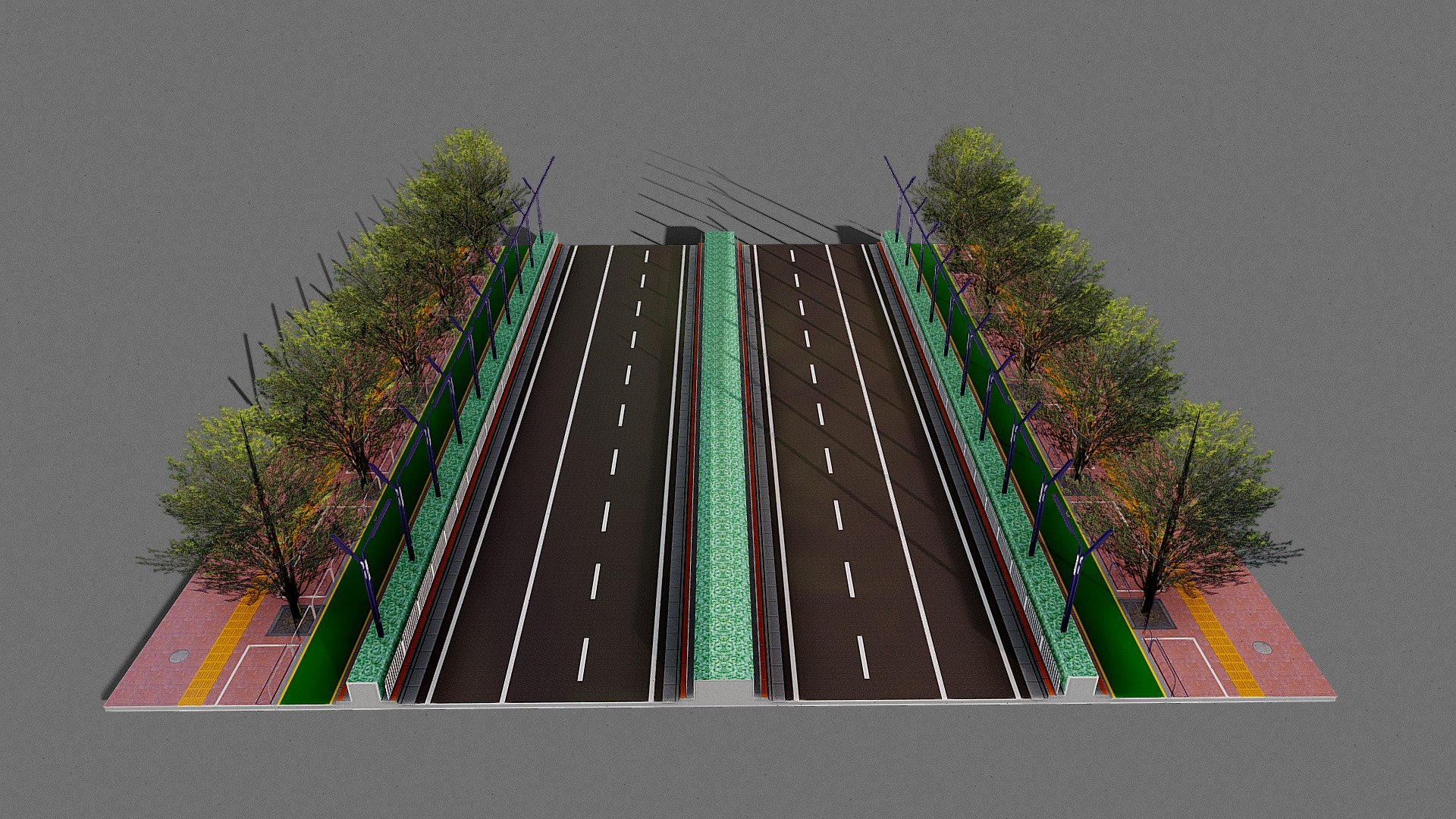 Road streetscape (lowpoly) - 3D model by Esfinges (@Akturus) [4c12126 ...