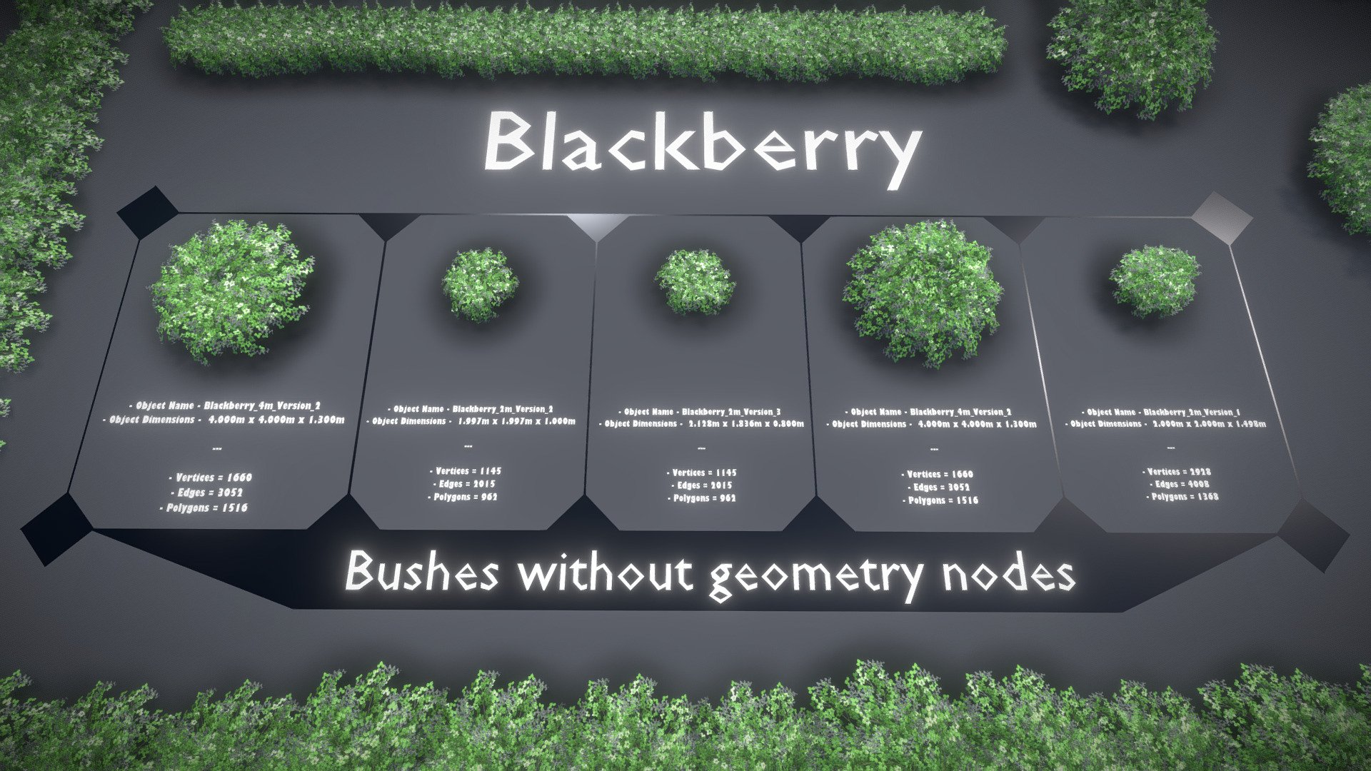 Blackberry Bushes and Hedges (Low-Poly) - Buy Royalty Free 3D model by ...