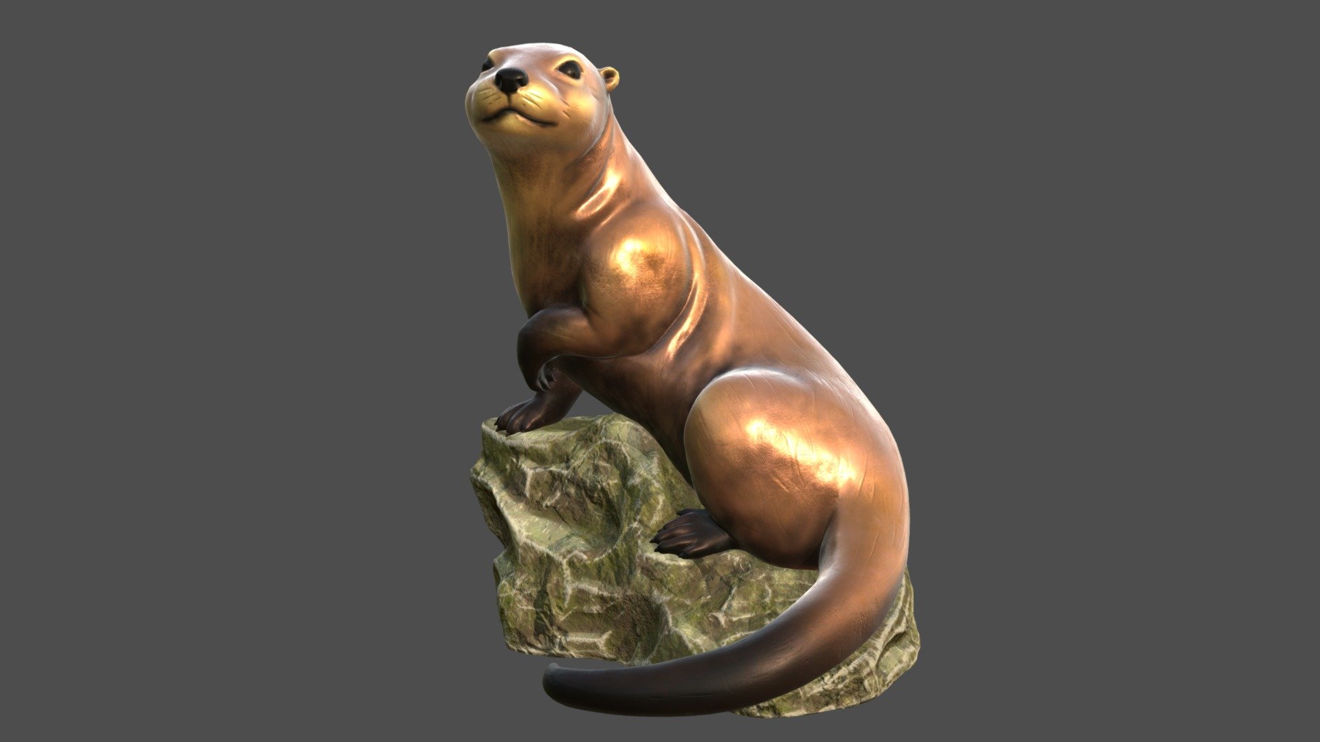Bronze Otter Sculpture - Buy Royalty Free 3D model by Saniodesign ...