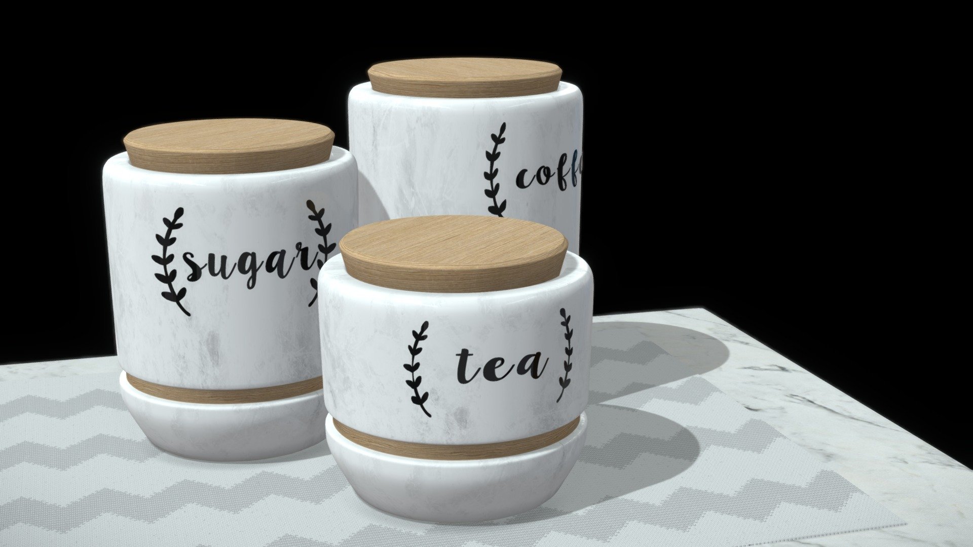 Sugar, Coffee & Tea Containers - 3D model by simonrcodrington [4c1fc84 ...