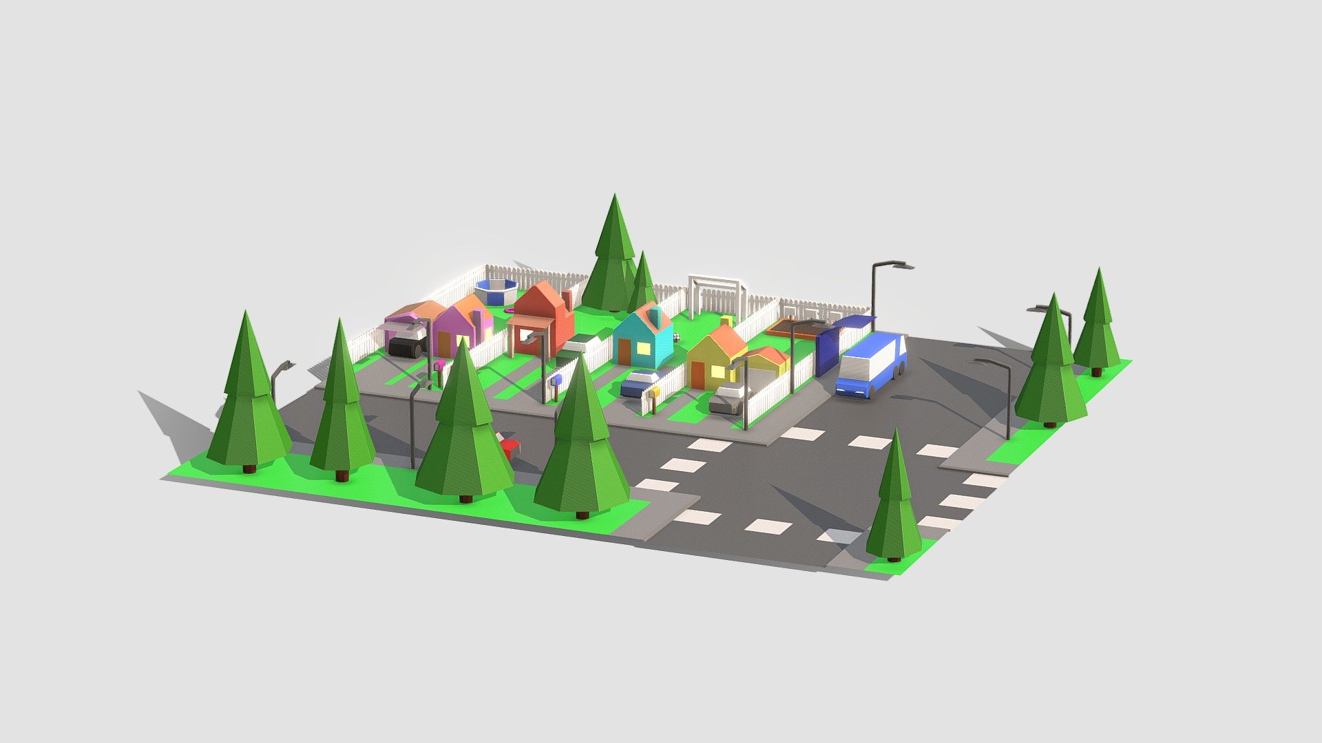 My Street - Lowpoly - 3D model by Pahen7 [4c2213e] - Sketchfab