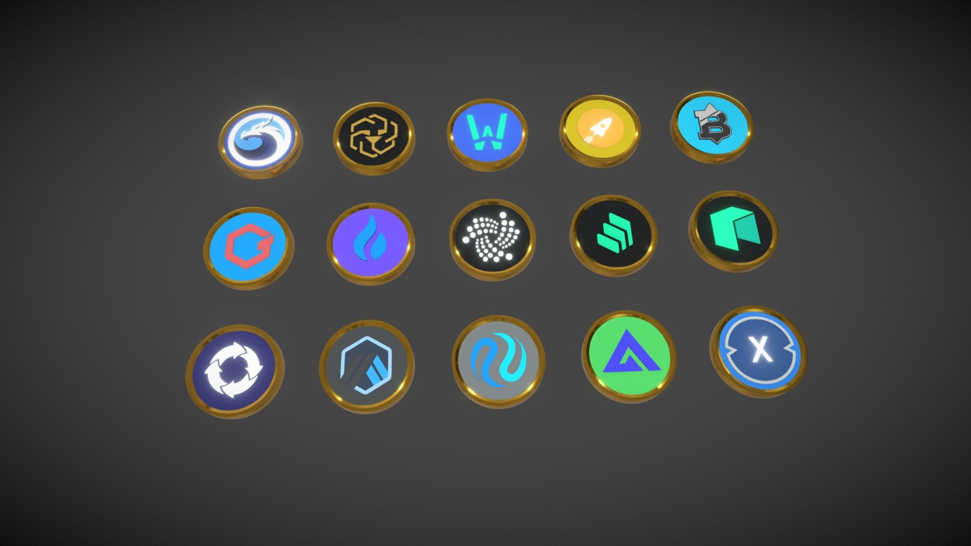 15 Crypto Coins vol.4 - Buy Royalty Free 3D model by TankStorm [4c29cba ...