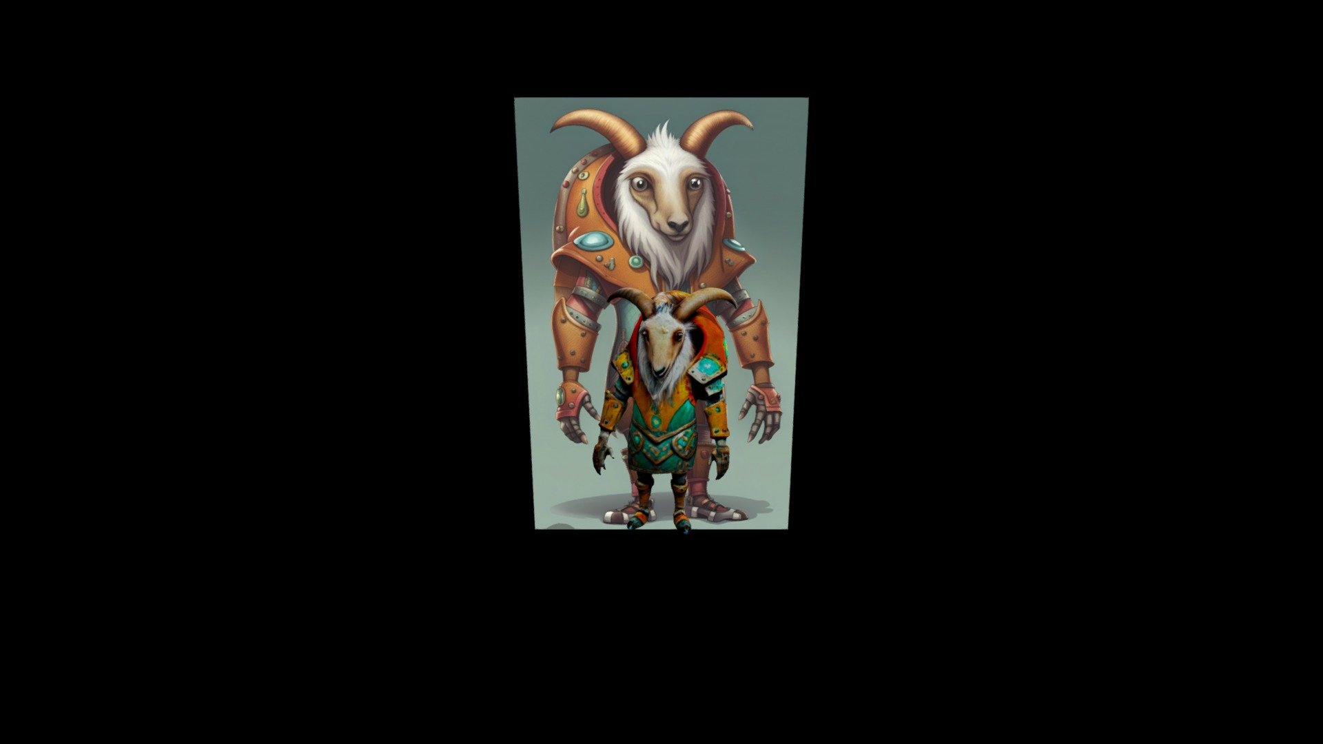 a of a goat wearing a suit with a helmet on, co - Download Free 3D ...