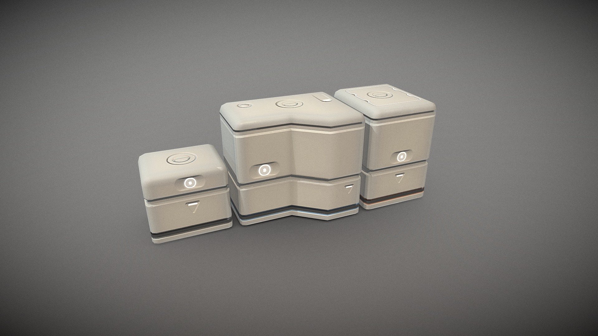 Futuristic scifi style small table/boxes - Download Free 3D model by ...