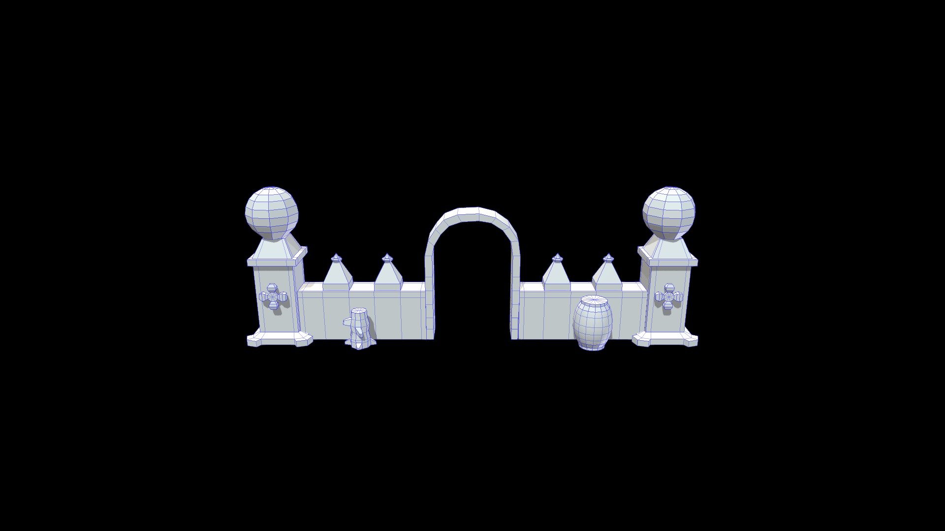 Entrance gate - 3D model by limyekai7.edu [4c30bef] - Sketchfab