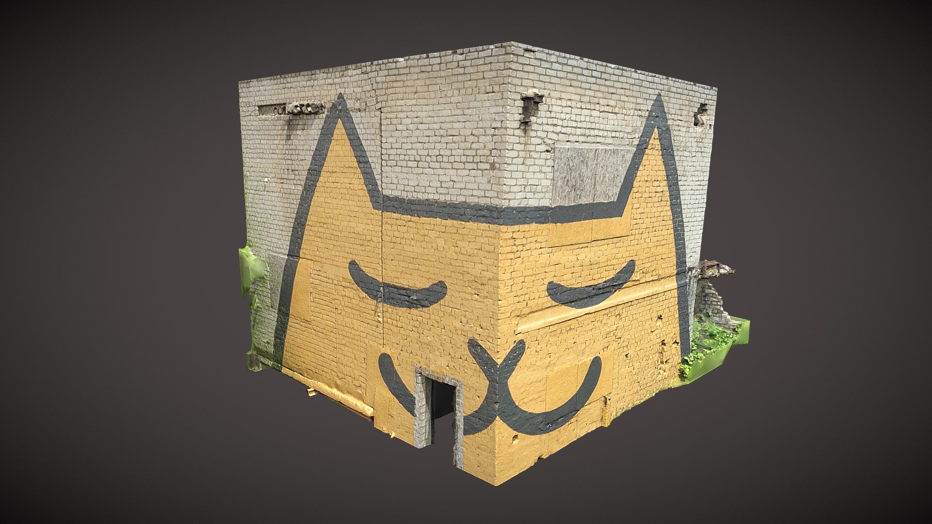City cat mural photogrammetry. Kaunas - Buy Royalty Free 3D model by ...