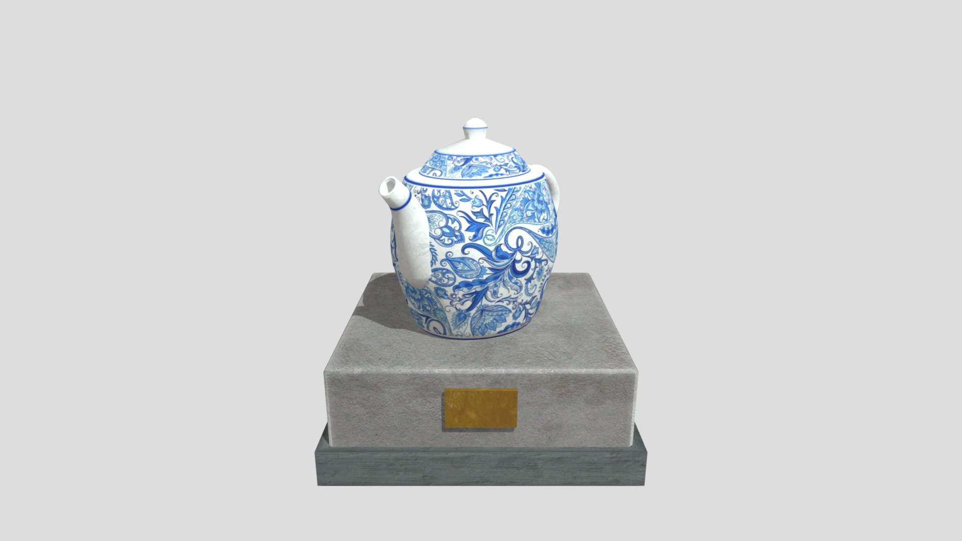 Gzhel kettle monument - Chaynik - 3D model by vanok179 [4c32af3 ...