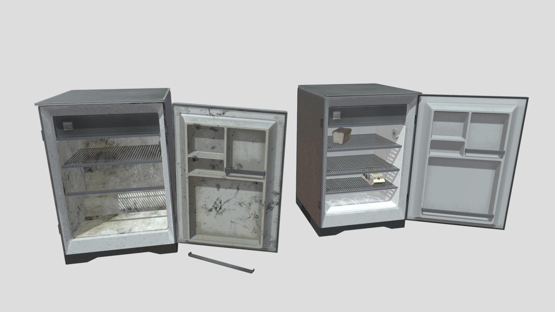 Ruined and Regular Mini Fridges - Buy Royalty Free 3D model by ...
