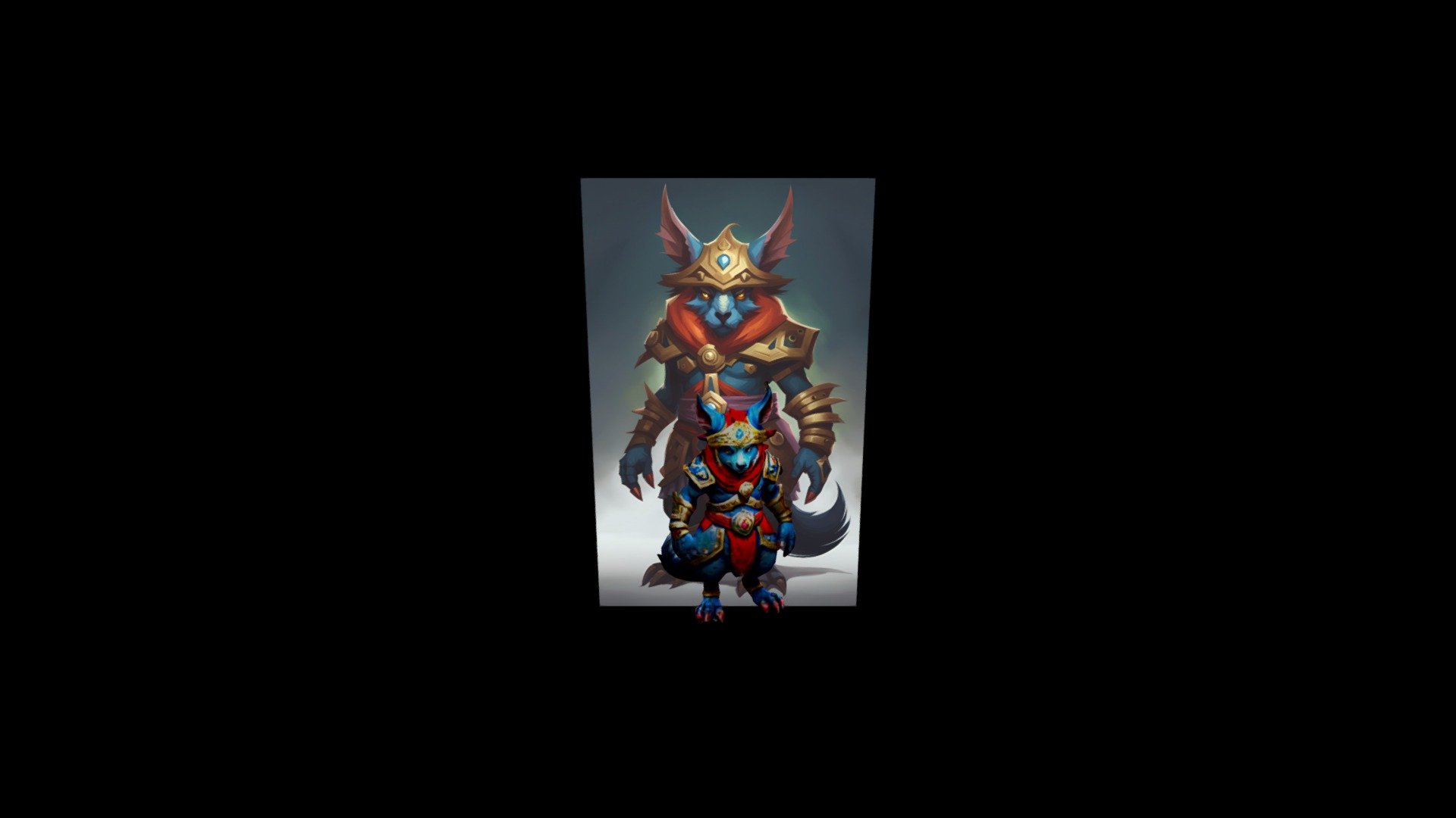 a cartoon image of a cat dressed in armor and a - Download Free 3D ...