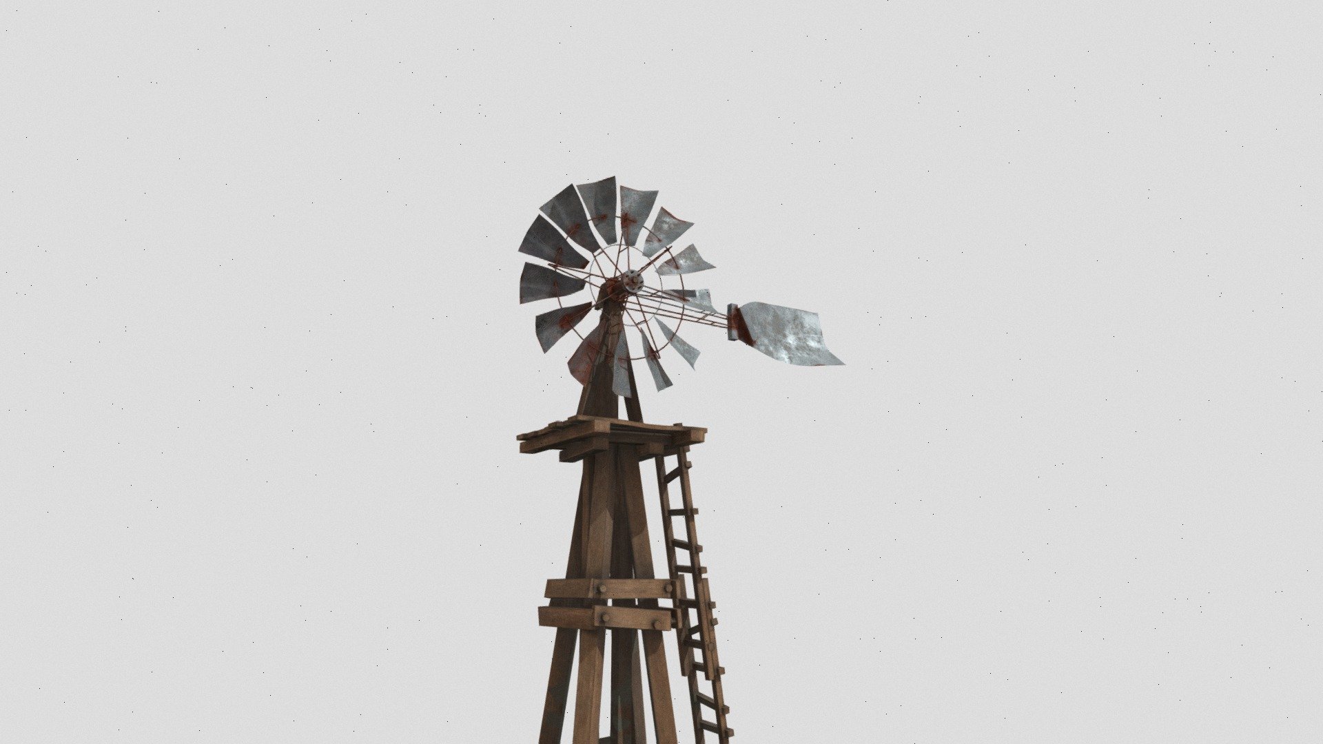 Windmill Wooden lowpoly with 4k textures - Buy Royalty Free 3D model by ...
