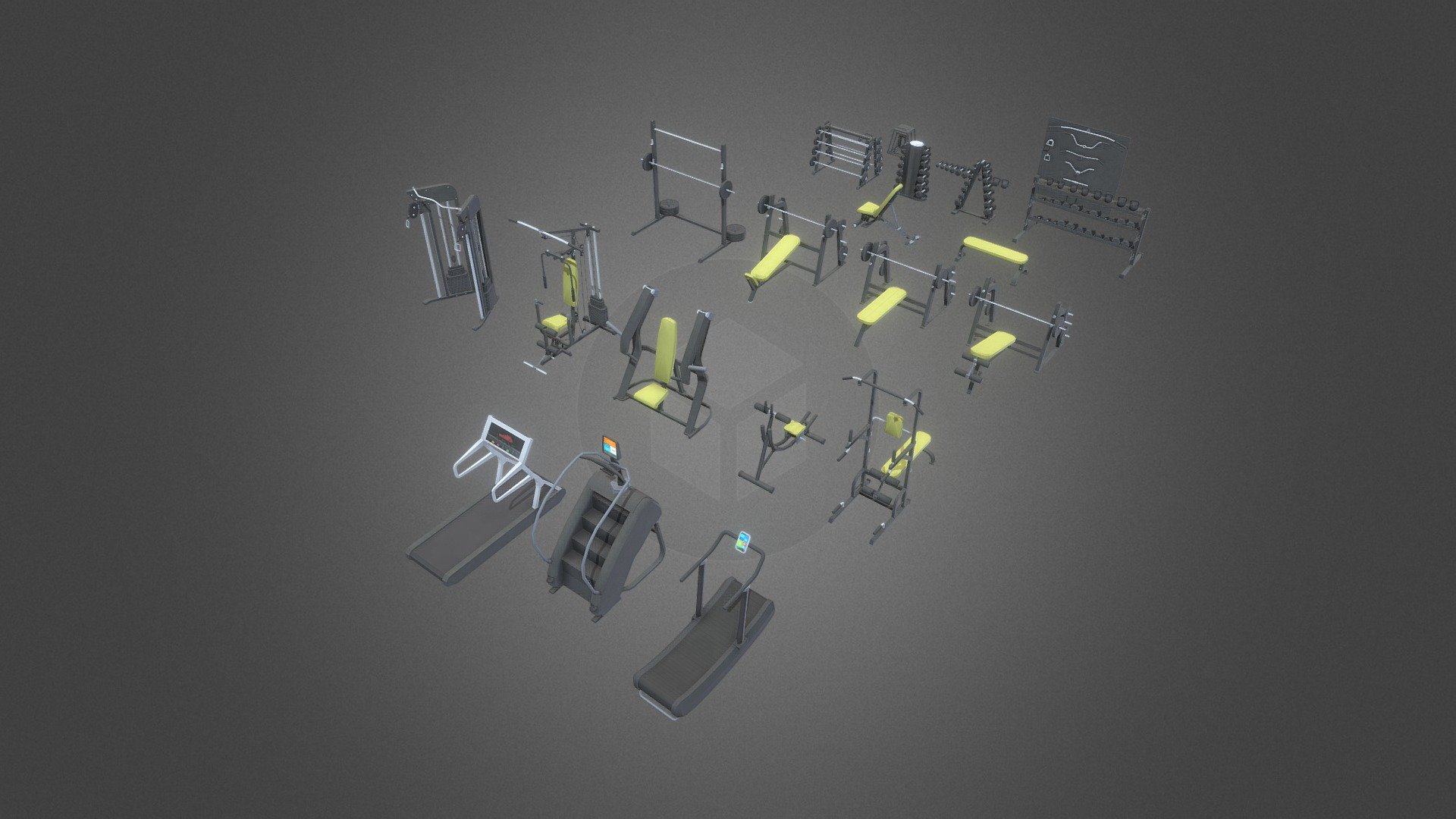 Gym Equipment | Asset Pack V2 - Buy Royalty Free 3D model by Low Poly ...