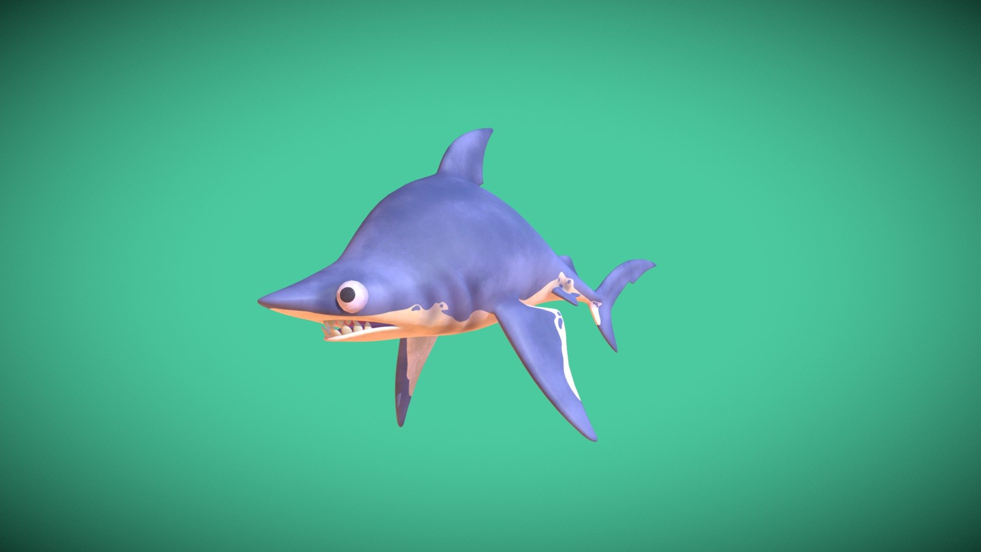 Shark Toon with texture. - 3D model by Miguel Heredia (@isla.heredias ...