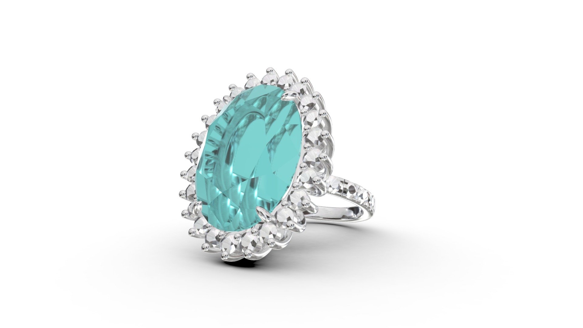 Aquamarine Custom Lady Di Ring Design - 3D model by Luis Rocha ...
