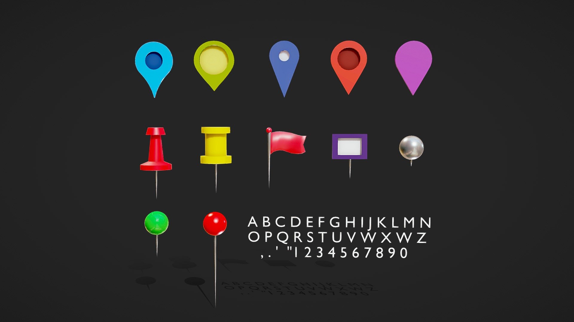 Map Pointer Pack - 12 in 1 - Buy Royalty Free 3D model by Nima ...