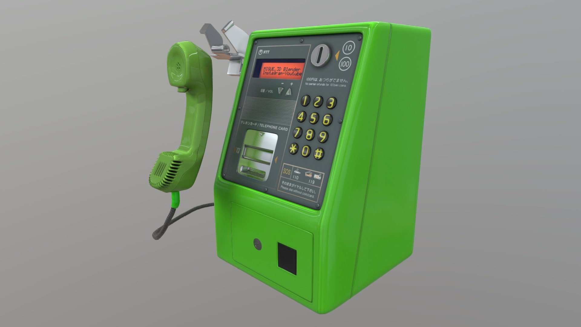 Japanese PayPhone - 3D model by guelmi3D [4c63850] - Sketchfab