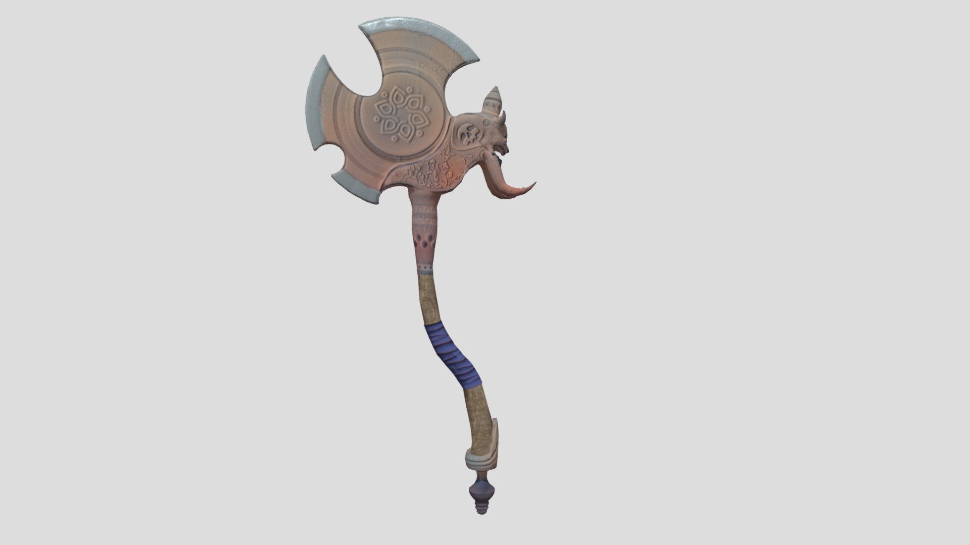 Fantasy Demon Axe 3D Model – 10K Triangles - Buy Royalty Free 3D model ...