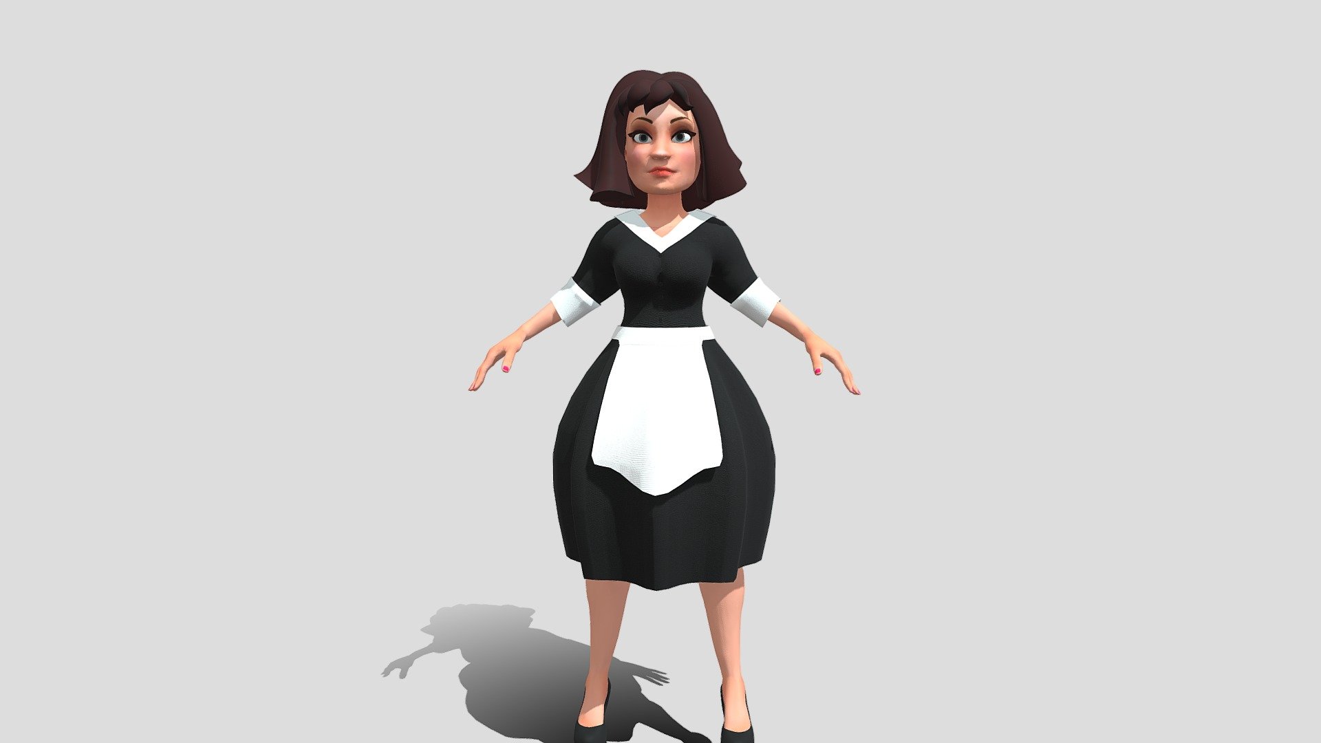 Maid cartoon 3d game character - 3D model by Agarkova_CG [4c7f6d5 ...