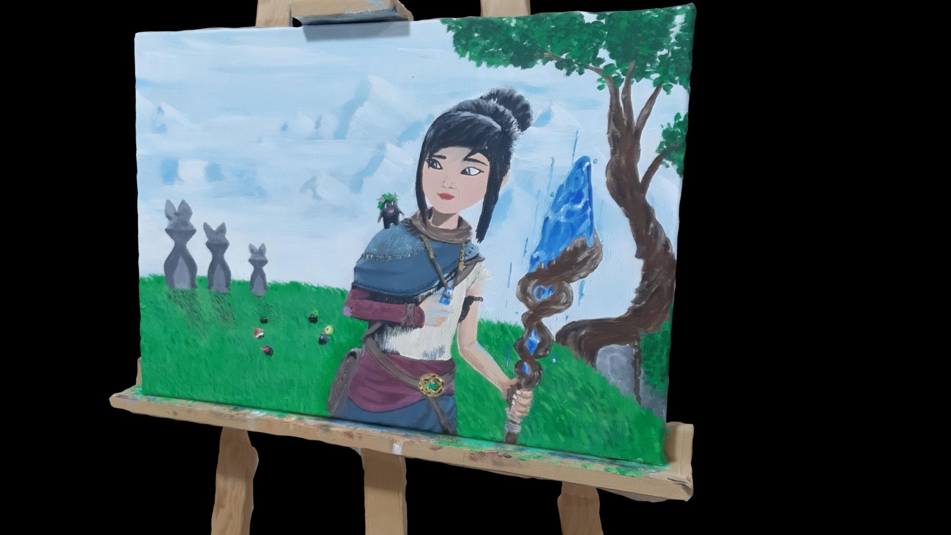 Kena: Bridge Of Spirits Canvas Painting 3D Scan - Download Free 3D ...