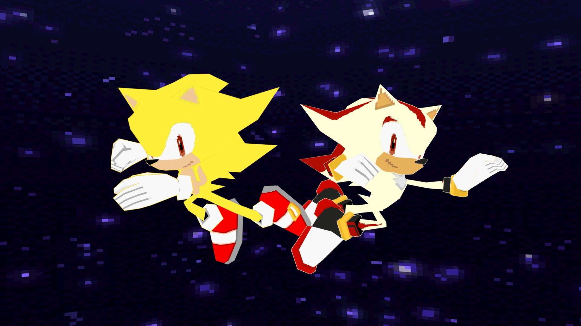 Super Sonic and Super Shadow DS-ified Movie Pose - 3D model by ...