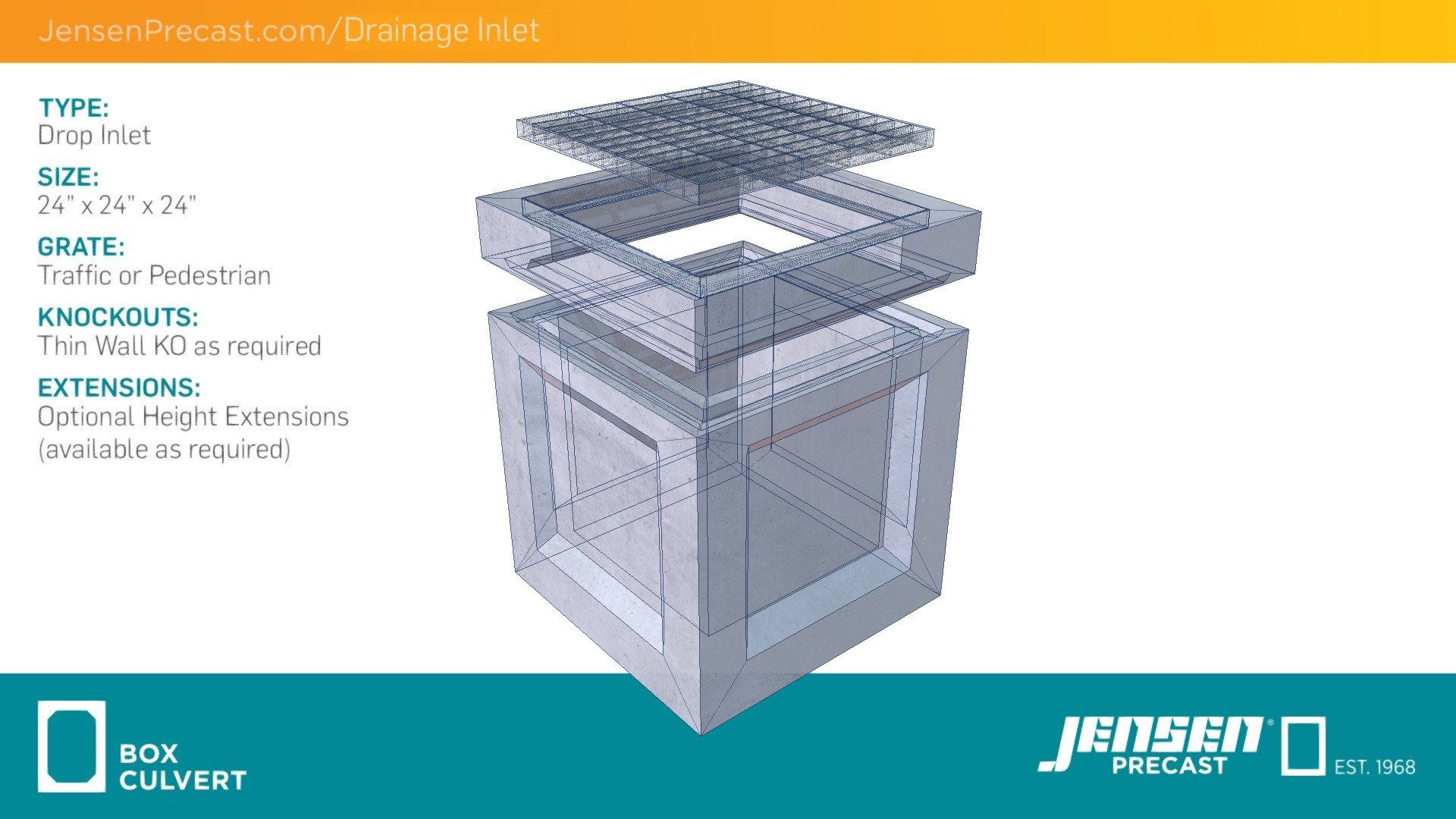 Jensen Precast Drop Inlet 24x24 Box - 3D model by JensenPrecast ...