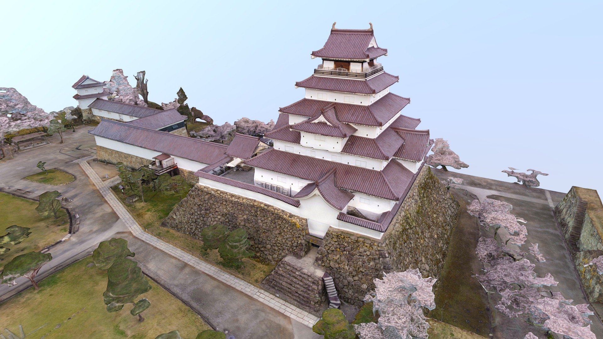 National Historic Site: Tsuruga Castle(japan) - Download Free 3D model ...