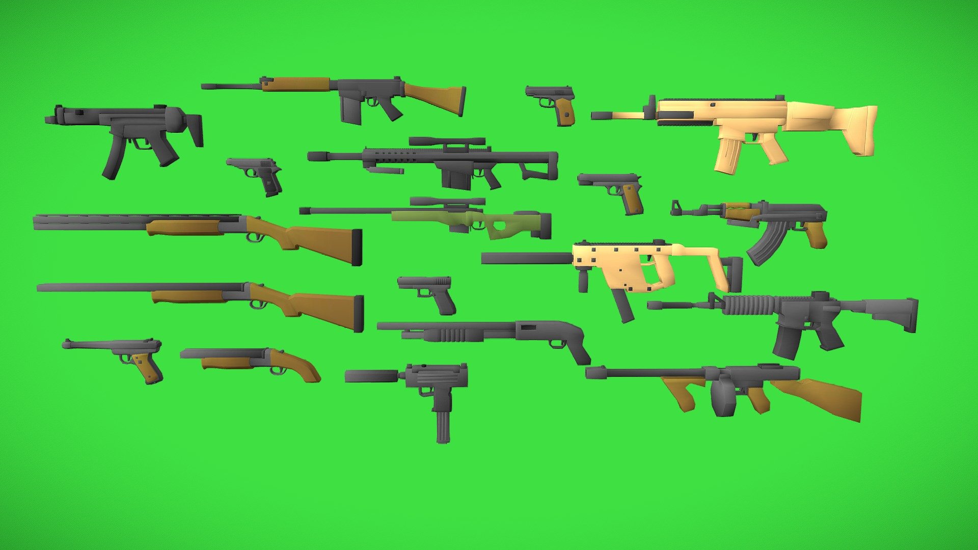 LowLY Poly - 19 Cartoon Guns - 3D model by aljubicic [4cb0193] - Sketchfab