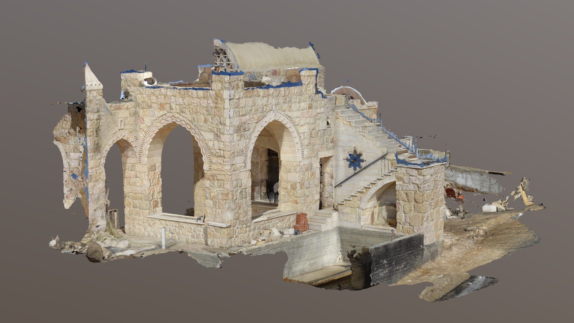 Logia with stair over an arch | Jordan - Download Free 3D model by ...