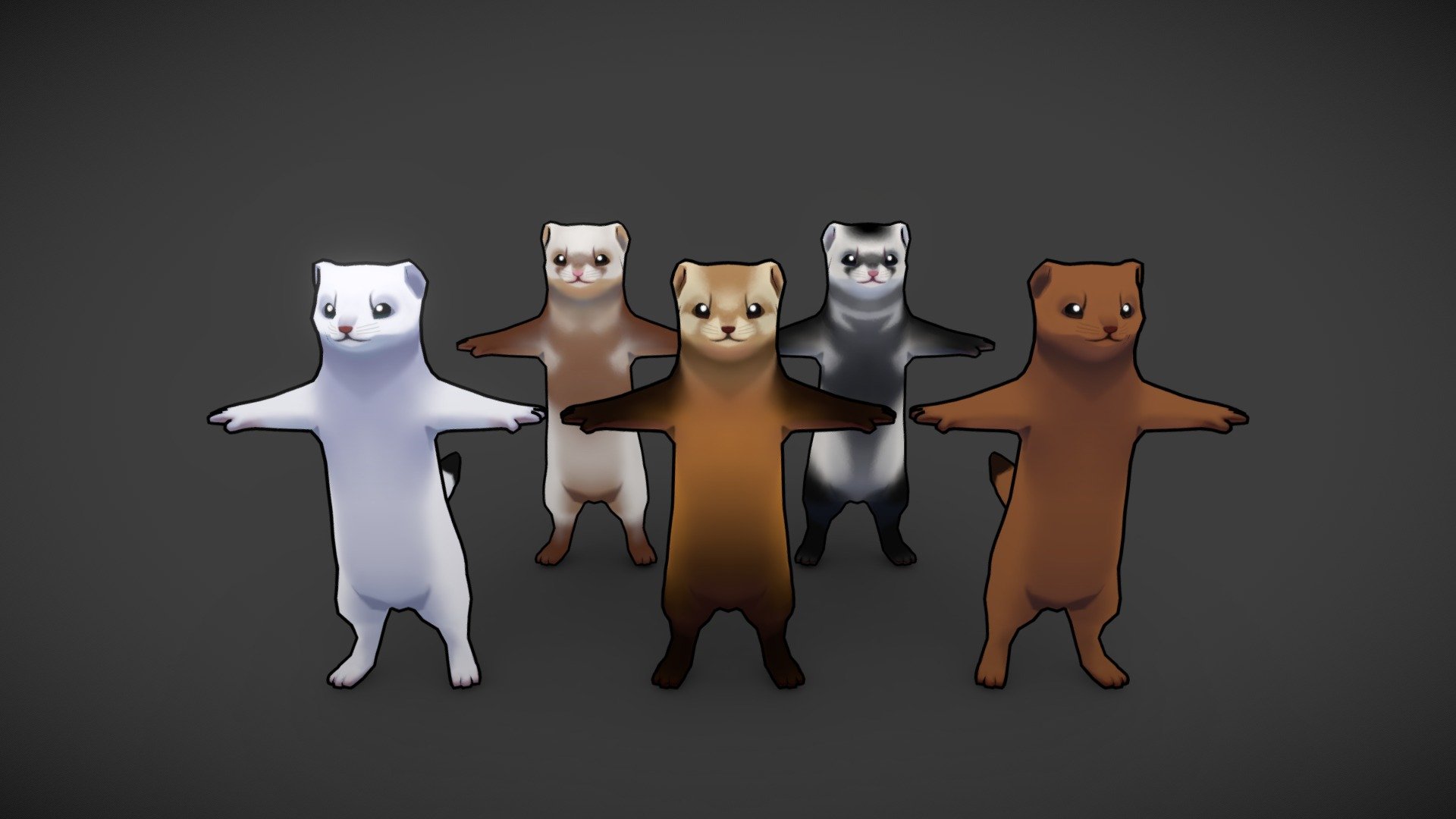 Mink_Ferret_Lowpoly - 3D model by Kll.Banoffii [4cb9e2e] - Sketchfab