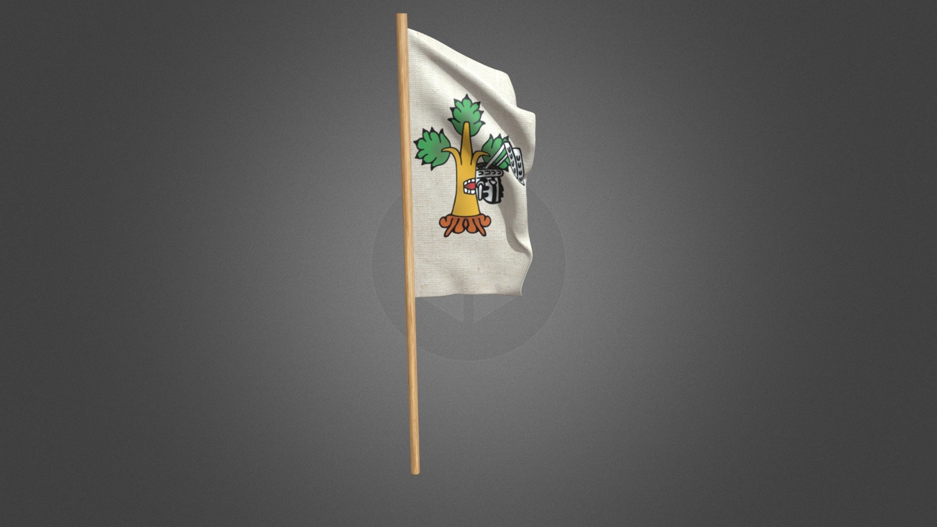 Bandera indigena de Cuautitlan indigenous flag - 3D model by ...